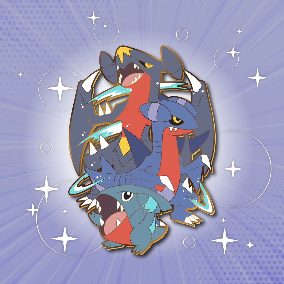 Gible : Garchomp - Pokemon Evolution Enamel Pin – Shinnoyume