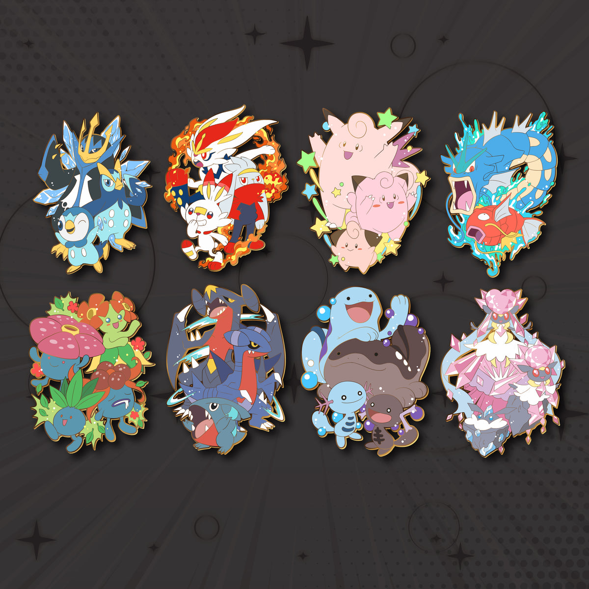 Wooper : Quarsire : Clodsire - Pokemon Evolution Enamel Pin – Shinnoyume