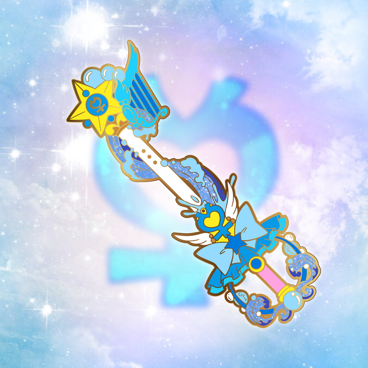 Sailor Mercury - Sailor Moon Keyblade Enamel Pin Collection – Shinnoyume