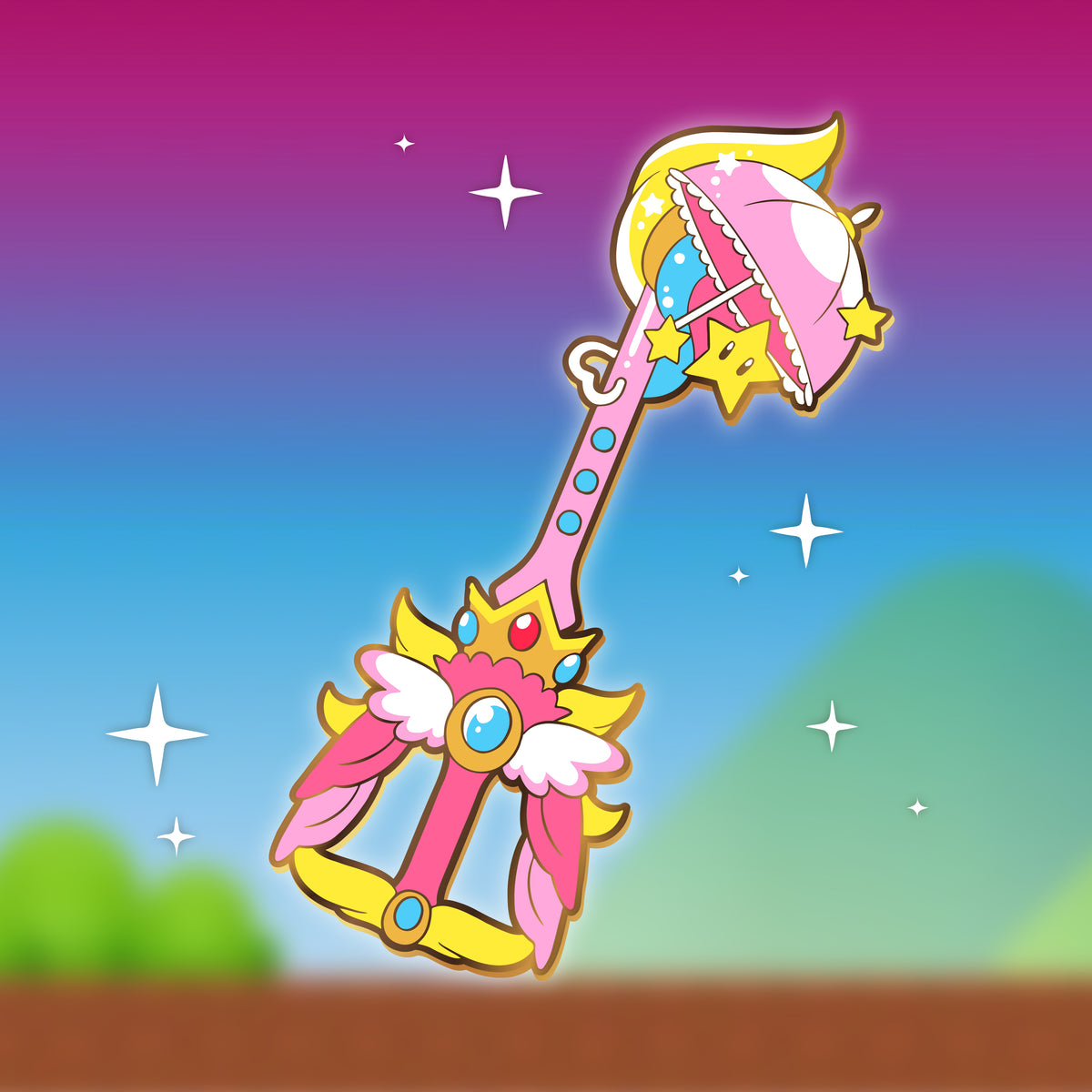 Princess Peach Keyblade - Super Mario Keyblade Enamel Pin – Shinnoyume