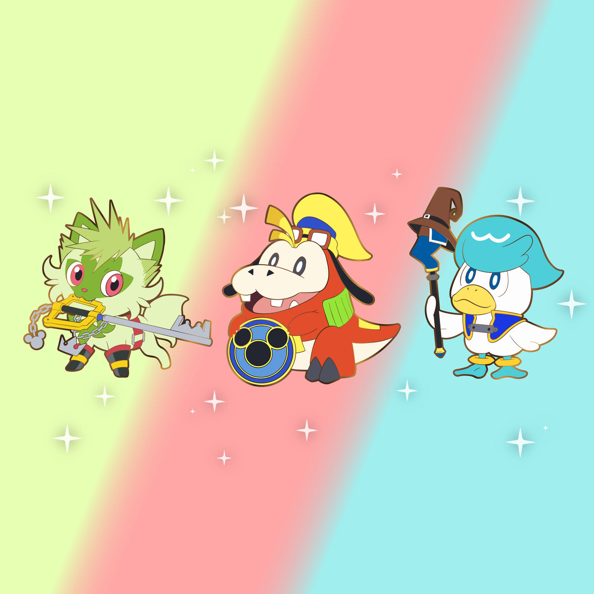 Fuecoco x Goofy - Kingdom Hearts Pokemon Gen 9 Enamel Pin – Shinnoyume