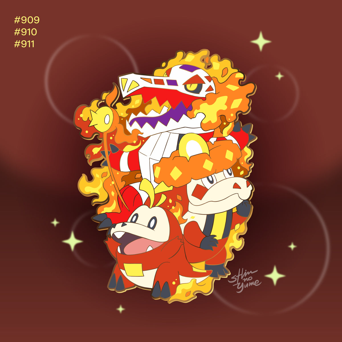 Fuecoco : Skeledirge - Pokemon Evolution Enamel Pin – Shinnoyume