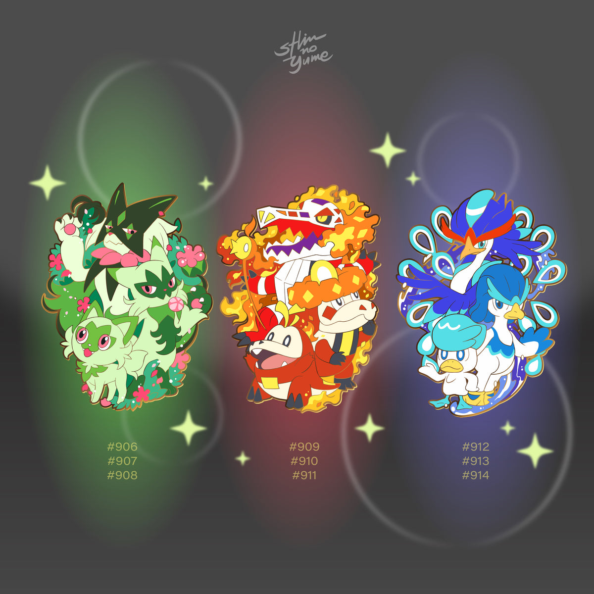 Fuecoco : Skeledirge - Pokemon Evolution Enamel Pin – Shinnoyume