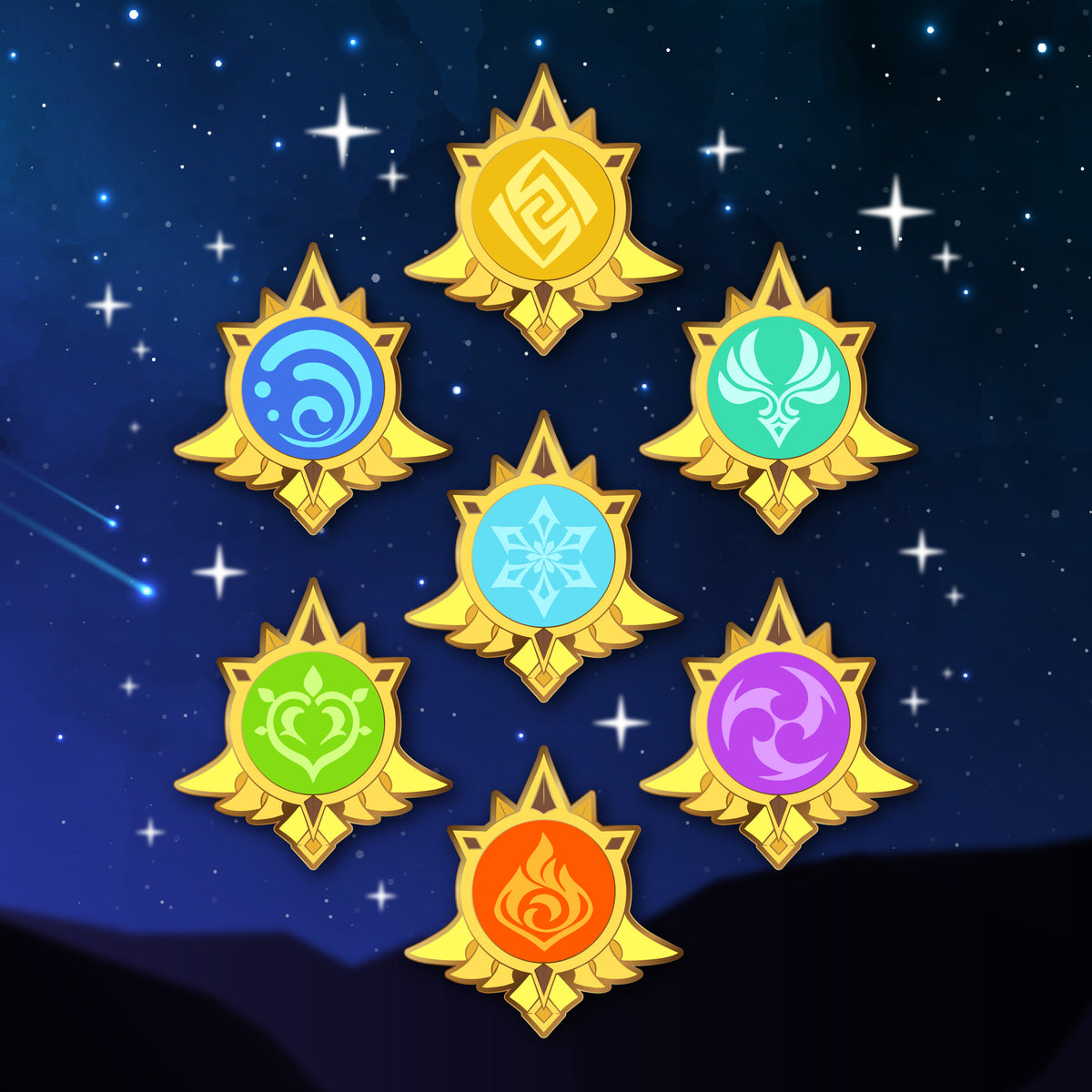 Anemo - Genshin Impact Vision Enamel Pin Collection – Shinnoyume