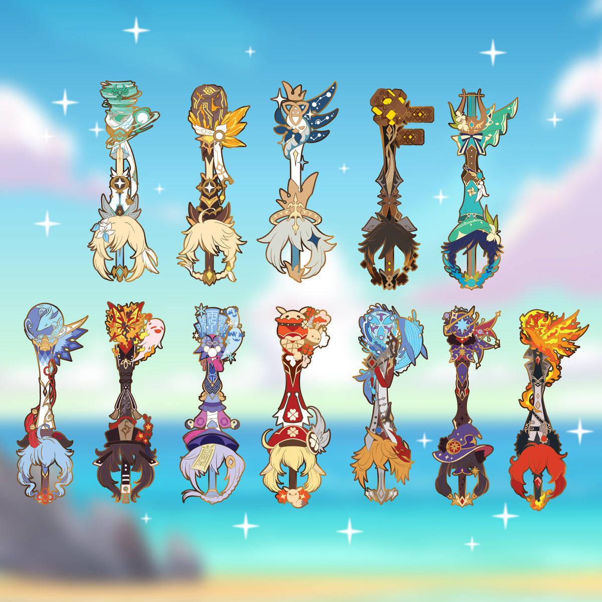 Diluc Keyblade - Genshin Impact Keyblade Enamel Pin – Shinnoyume